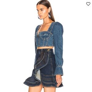 Self-Portrait | Tops | Self Portrait X Lee Denim Bustier Crop Top 2 ...